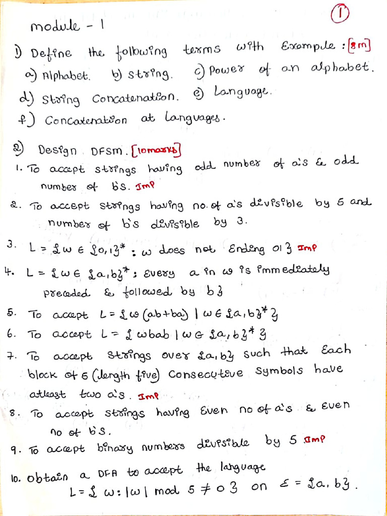 ATC Important Questions (Module Wise) | PDF