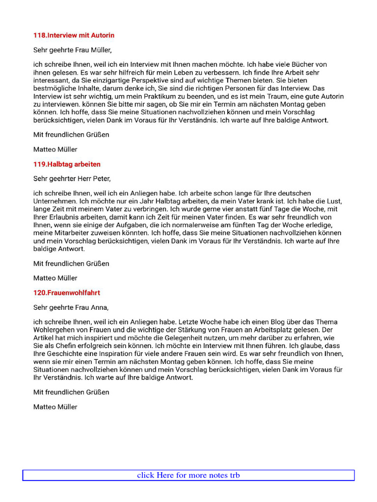 Schreiben 118-120 Teil 2 TRB | PDF