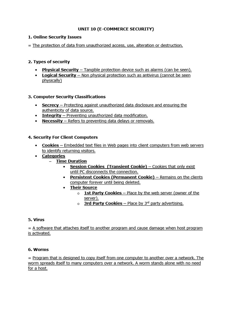 Unit 10 E Commerce Security Download Free Pdf Encryption Transmission Control Protocol