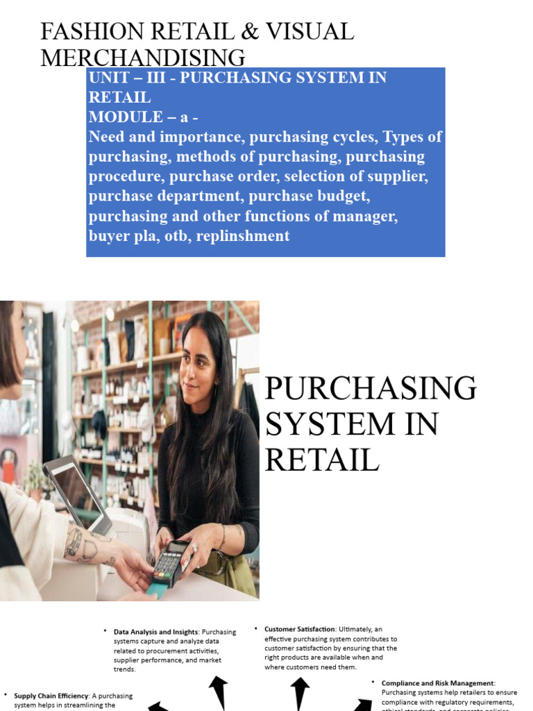 Unit - III - A - Module - Fashion Retail & Visual Merchandising | PDF ...