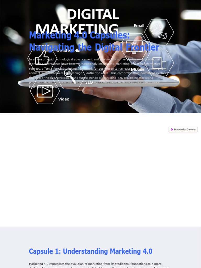 Marketing 40 Capsules Navigating The Digital Frontier | PDF | Analytics | Marketing