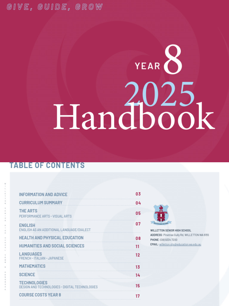 Year 8 2025 Handbook - Compressed 1 | PDF | Dances | Physical Education