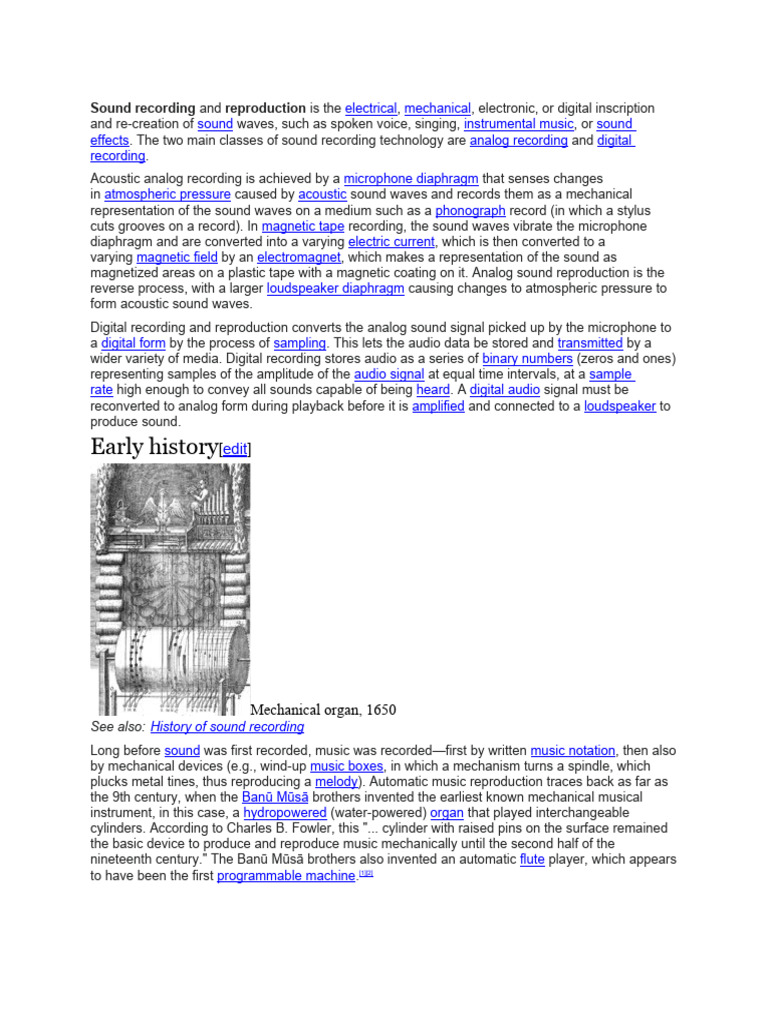 Sound Recording | PDF | Sound Recording And Reproduction | Phonograph