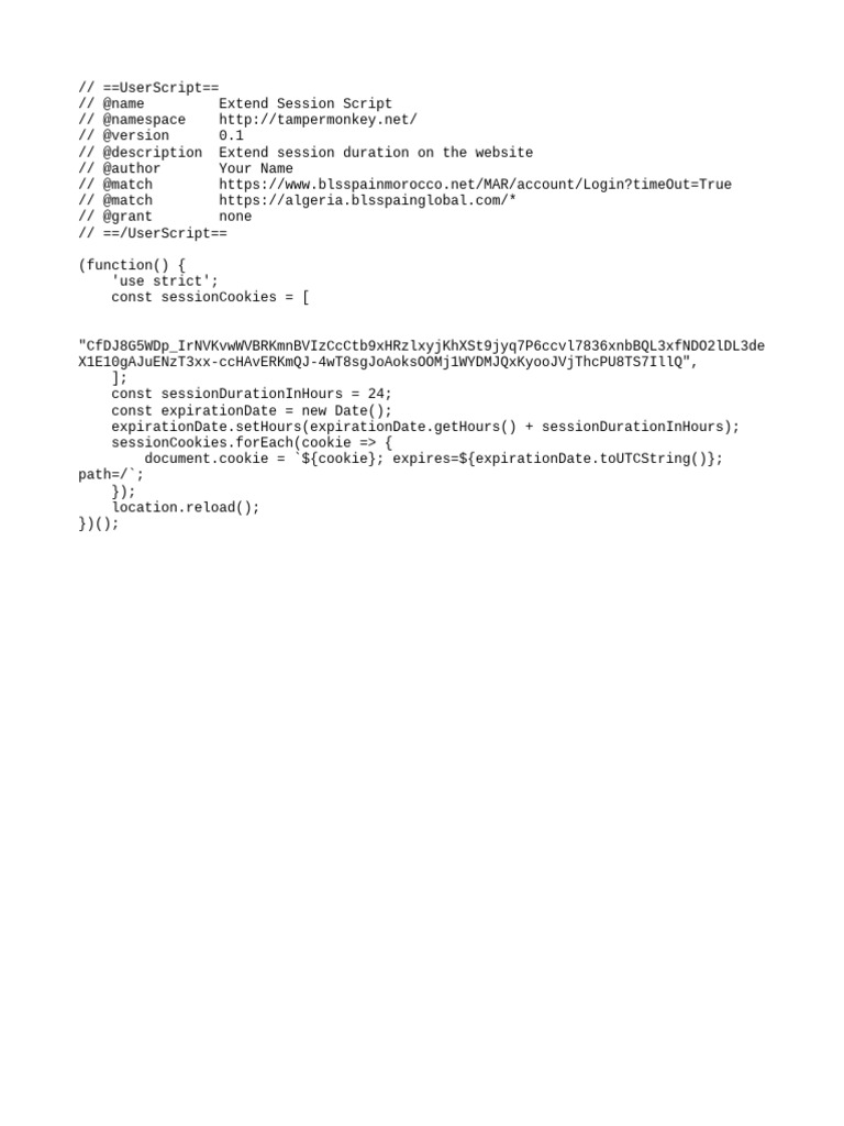 Extend Session Script | PDF Extend Session Script | PDF