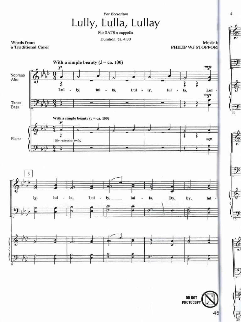 Stopford - Lully - Lulla - Lullay | PDF