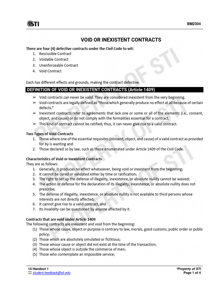 Oblicon 14 | PDF | Annulment | Void (Law)