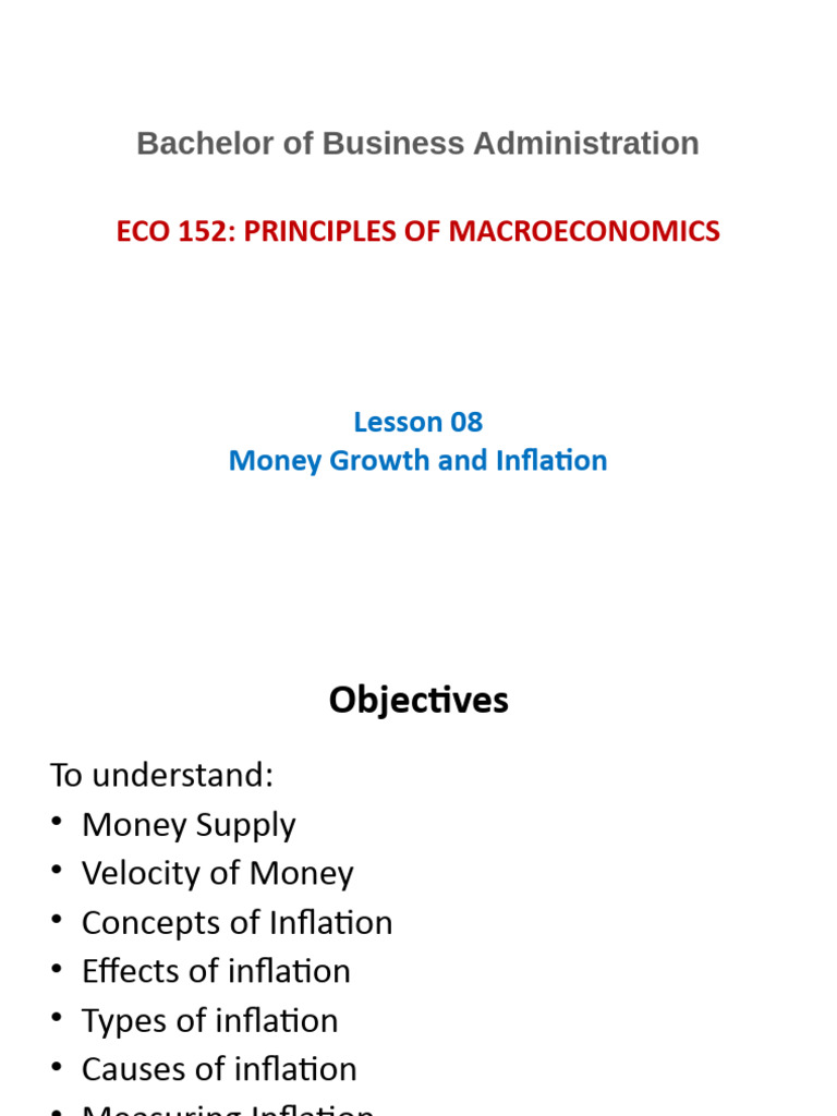 ECO 152 - Macroeconomics 08 Money Growth and Inflation | PDF | Money ...