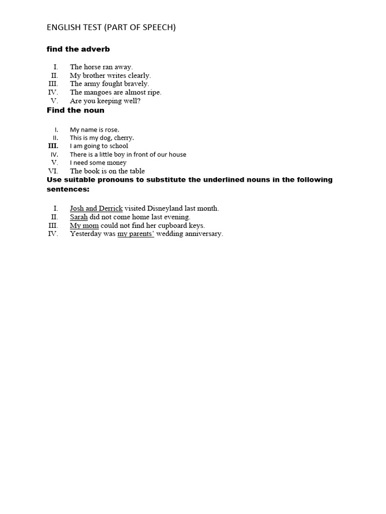 Find The Adverb | PDF