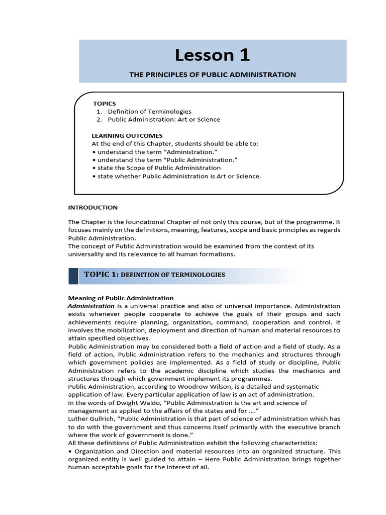 Final Module Intro To Public Administration | PDF | Public Administration | Leadership