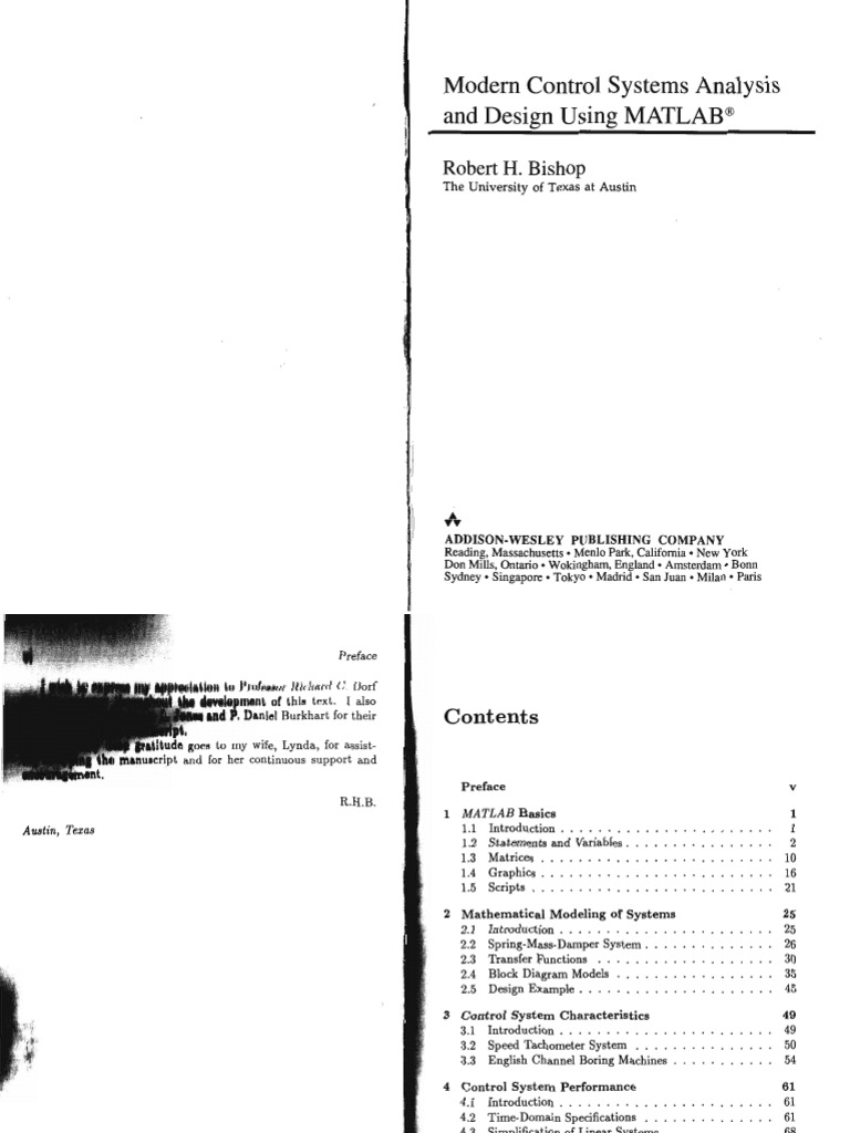 Robert H. Bishop - Modern Control Systems Analysis and Design Using Matlab (1993, Addison-Wes | PDF