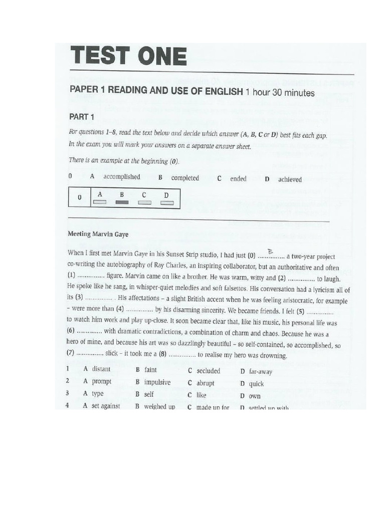 CPE Test 1 Paper 1 | PDF
