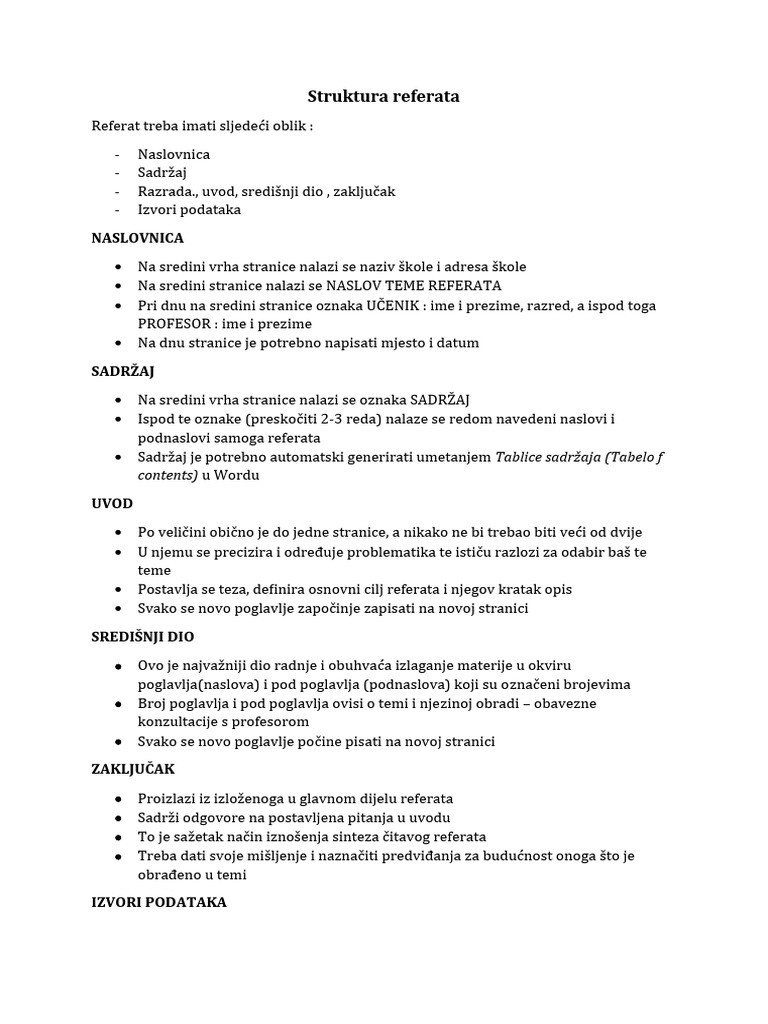Struktura Referata 2 | PDF