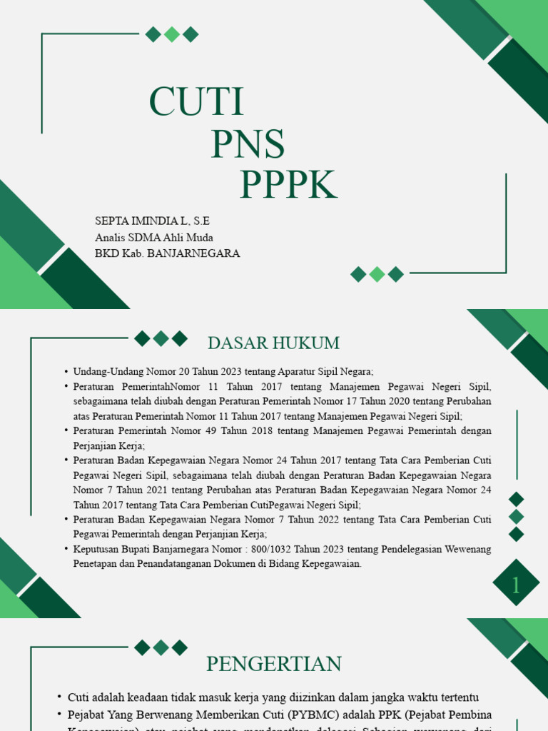Cuti PNS Dan P3K | PDF