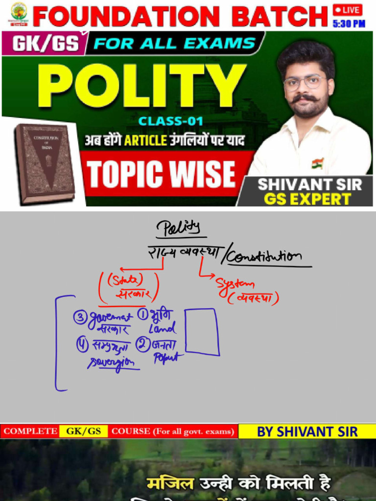 Polity-1 FOUNDATION BATCH BY SHIVANT SIR | PDF