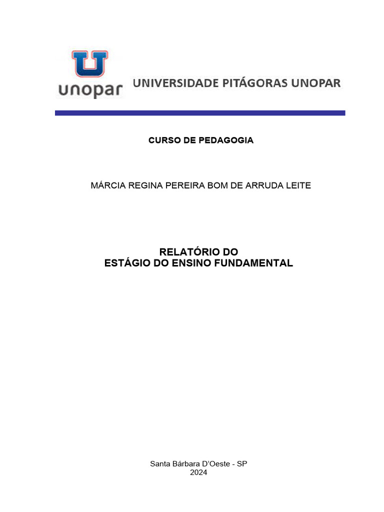 Estágio Márcia Regina | PDF | Pedagogia | Interdisciplinaridade