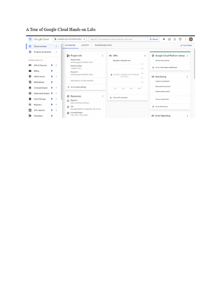 Lab 01 A Tour of Google Cloud Hands On Labs | PDF
