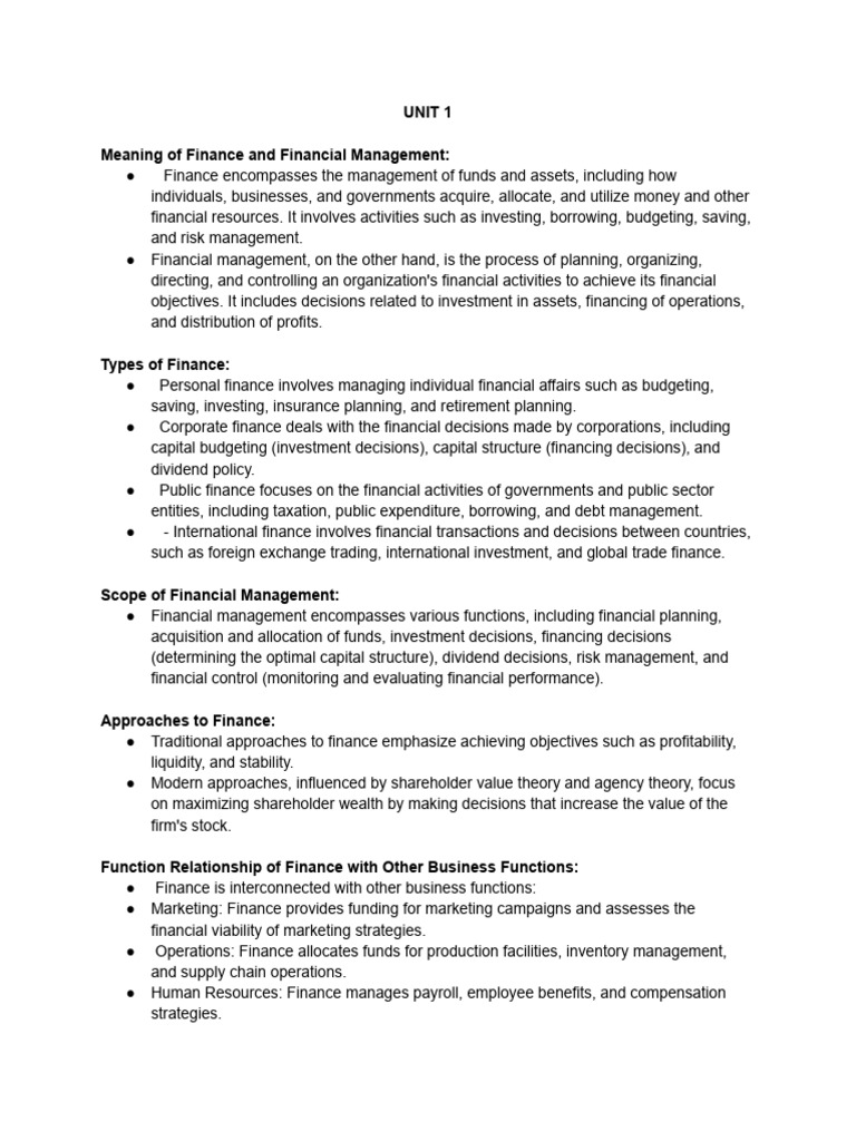 Financial Management Notes | PDF | Cost Of Capital | Capital Structure