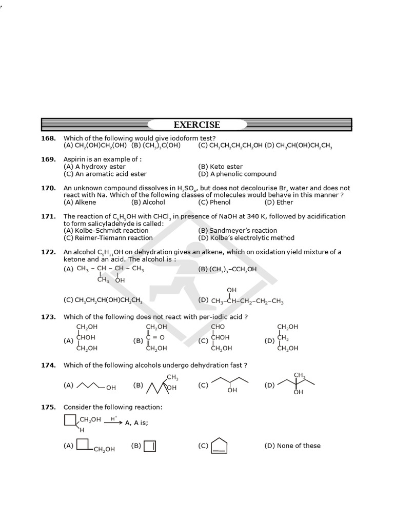 Organic Chemistry Practice Test | PDF | Acid | Chemical Reactions