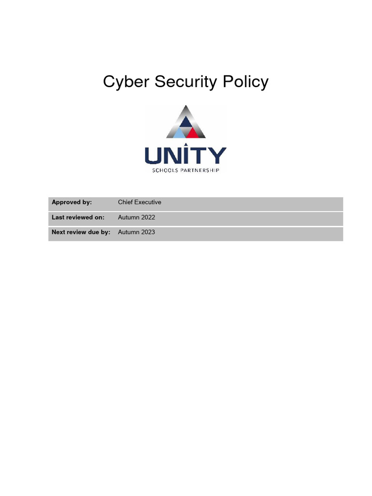 Cyber Security Policy | Download Free PDF | Security | Computer Security