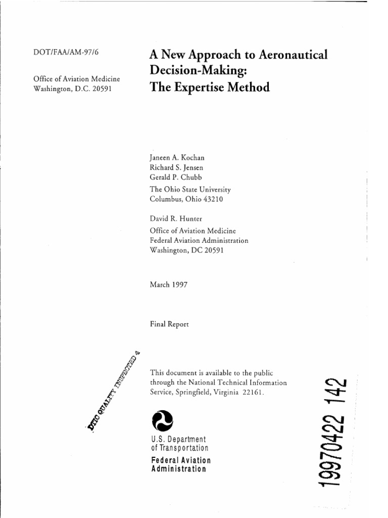 Aeronautical Decision-Making Model | PDF | Expert | Workload