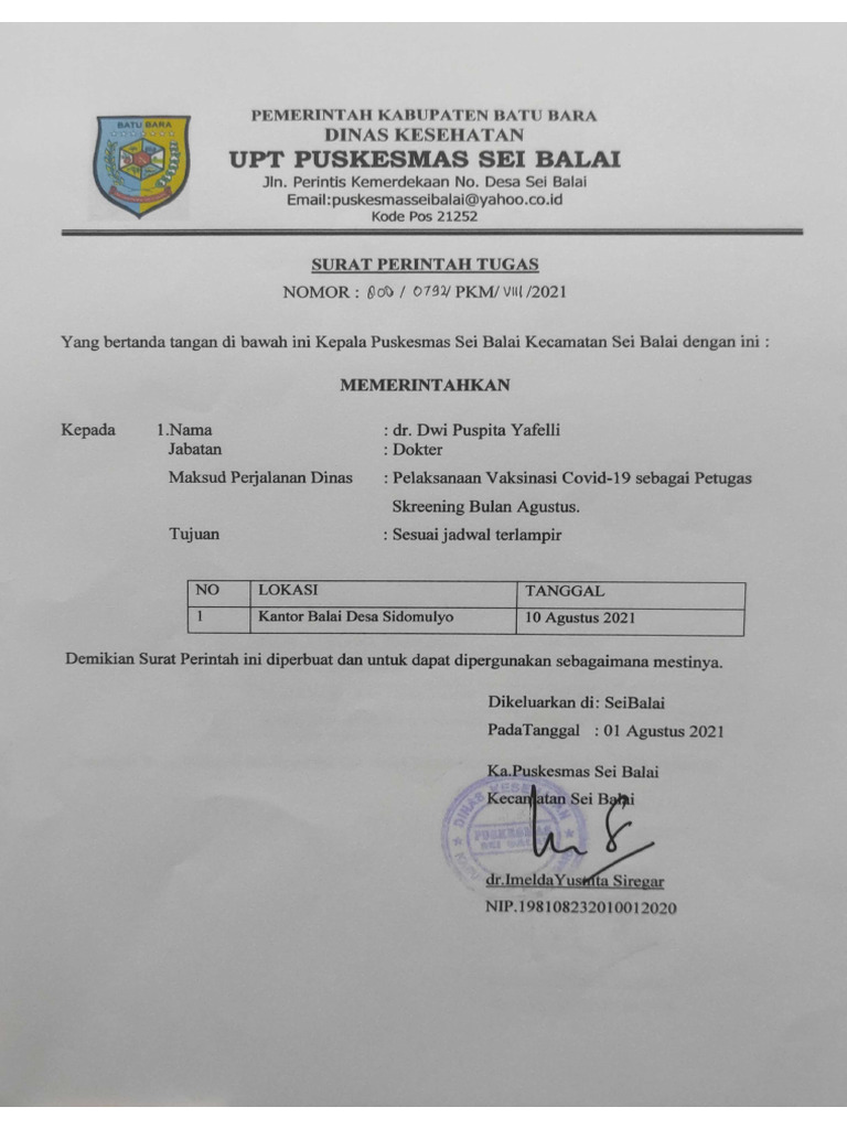 SPT Vaksin Agustus | PDF