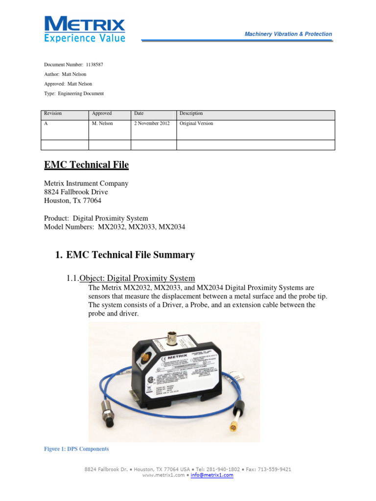EMC Technical File: 1.1. Object: Digital Proximity System | PDF ...