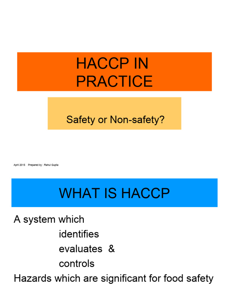 HACCP in Practice 1625935049 | PDF | Food Safety | Hazard Analysis And ...
