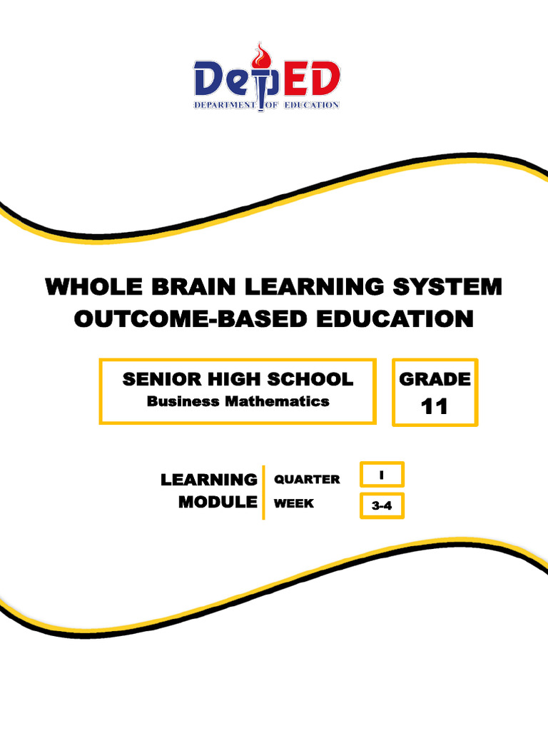 Bus. Math Q1 Week 3-4 | PDF | Percentage | Ratio