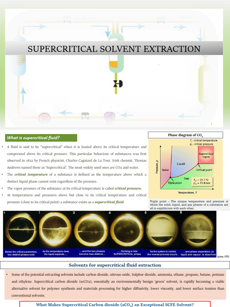 Supercritical Solvent Extraction Lecture | PDF | Supercritical Fluid | Solubility