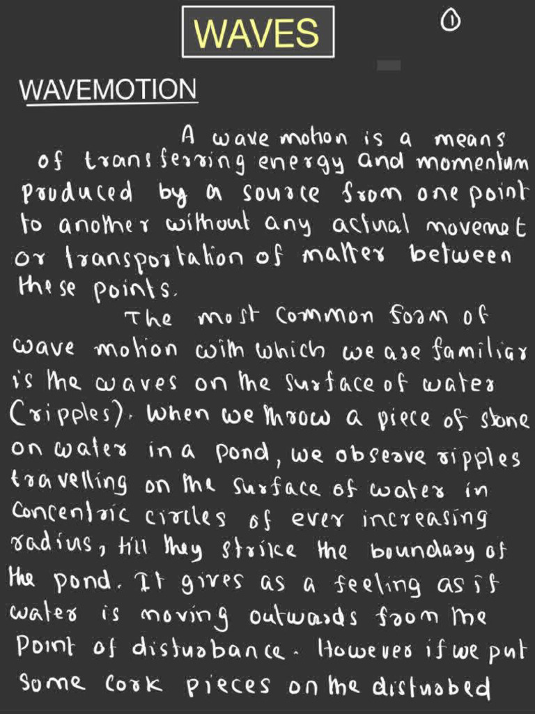 Waves (Lecture Note) | PDF