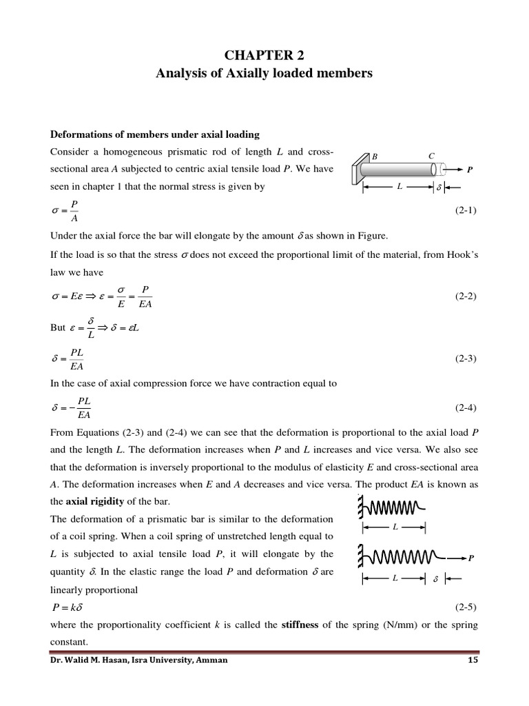 Analysis of Axially Loaded Members | PDF | Stress (Mechanics) | Deformation (Engineering)