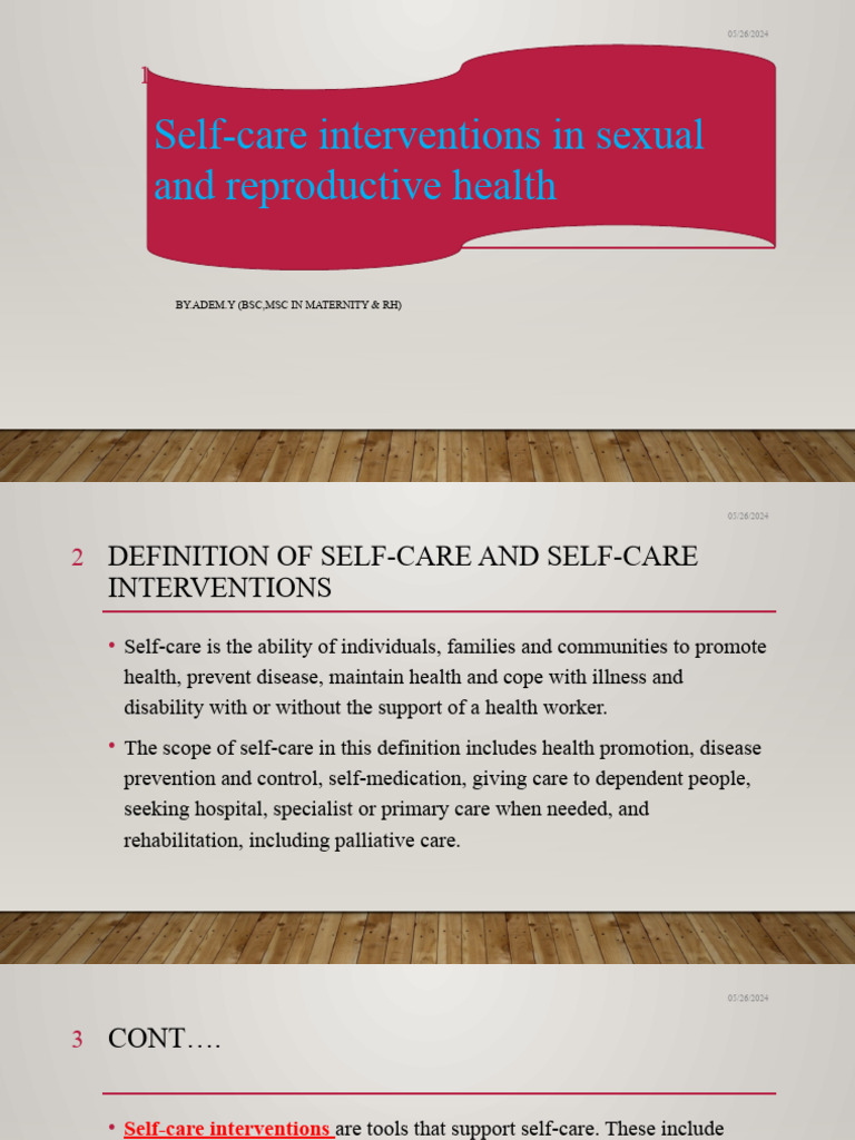 Self Care Intervention in SRH | PDF | Birth Control | Sexually ...