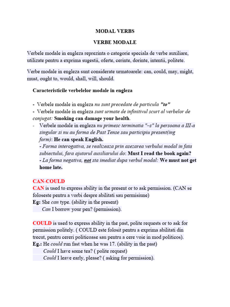 Cls 6 Modal Verbs | Download Free PDF | Linguistic Typology | Syntax