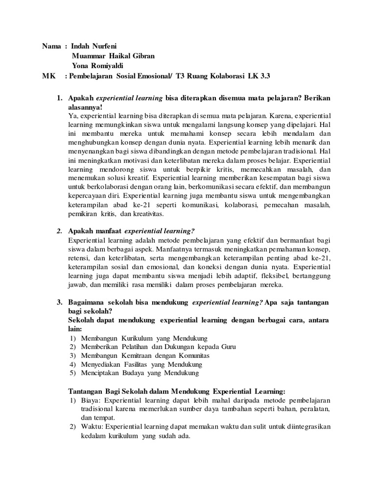 PSE T3 Ruang Kolaborasi LK3.3 | PDF