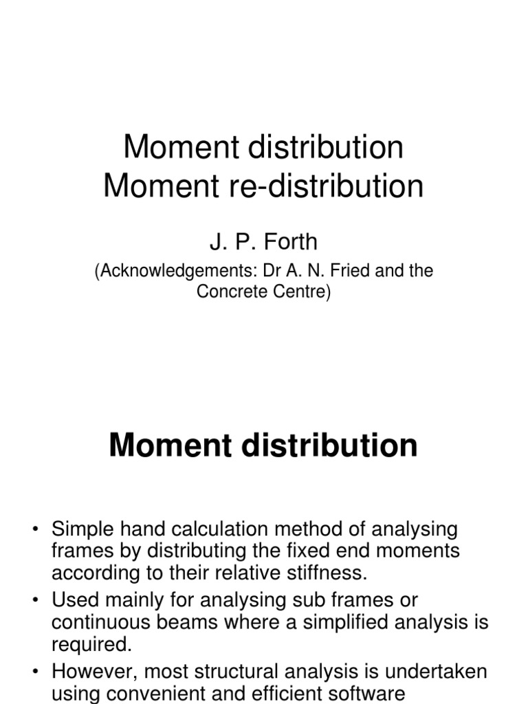 Moment Distribution and Moment Re-Distribution | PDF | Bending | Beam ...