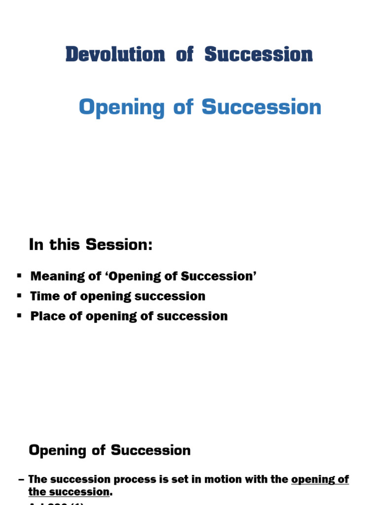 Opening of Succession | PDF | Public Law | Civil Law (Legal System)
