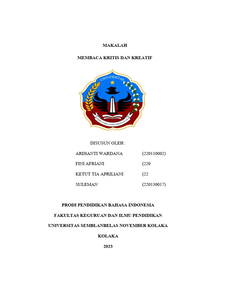 Makalah Membaca Kritis Dan Kreatif Kel. 2 | PDF | Kajian Bahasa Asing