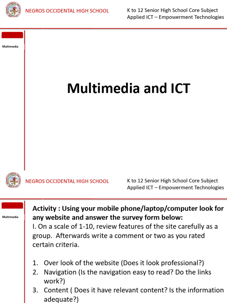Las 8.1 | PDF | Multimedia | Educational Technology