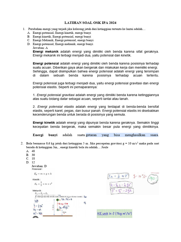 Latihan Soal Osk Ipa 2024 | PDF