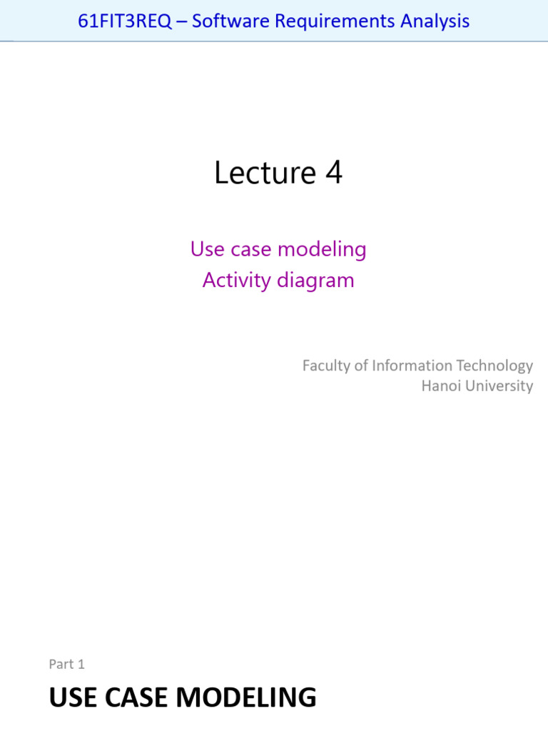 REQ - Lecture 4 | Download Free PDF | Use Case | System