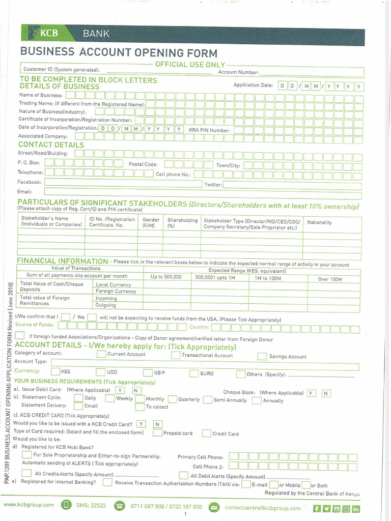 Business Account Opening Form - 240410 - 111545 | PDF