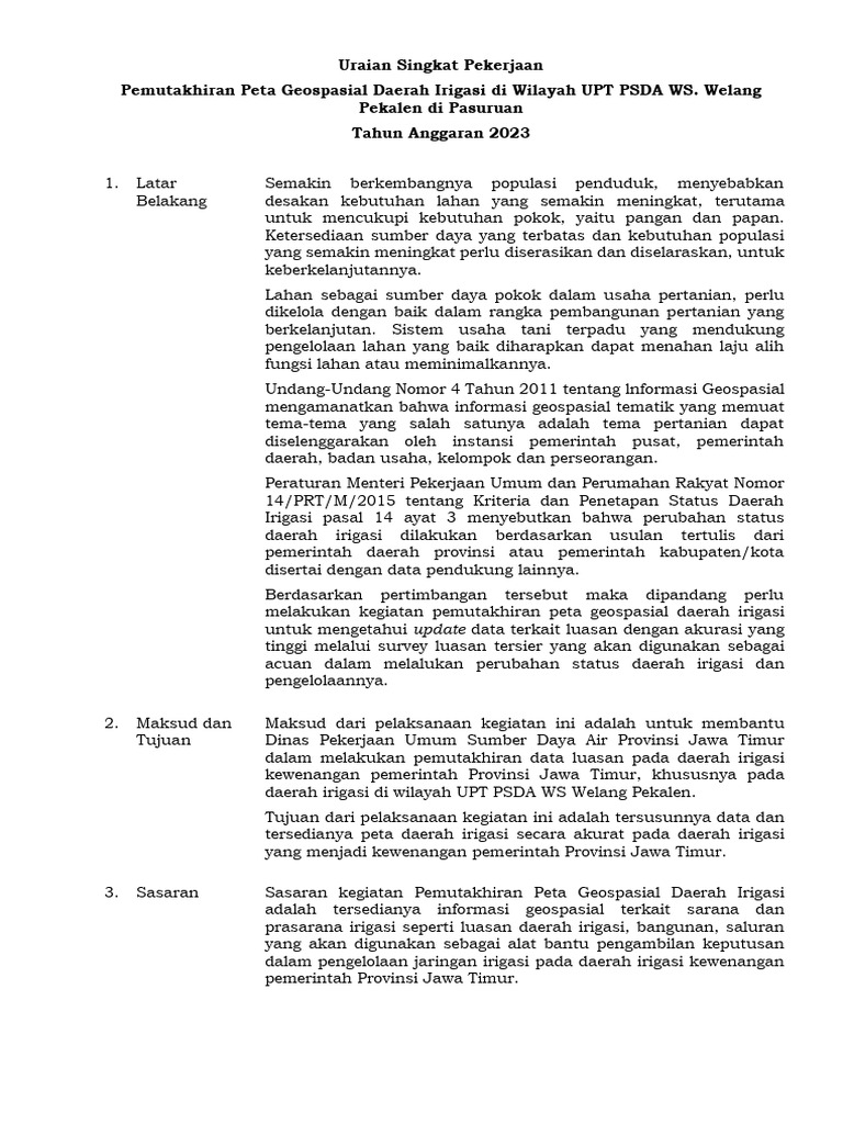 Uraian Singkat Geospasial Welang Pekalen | PDF