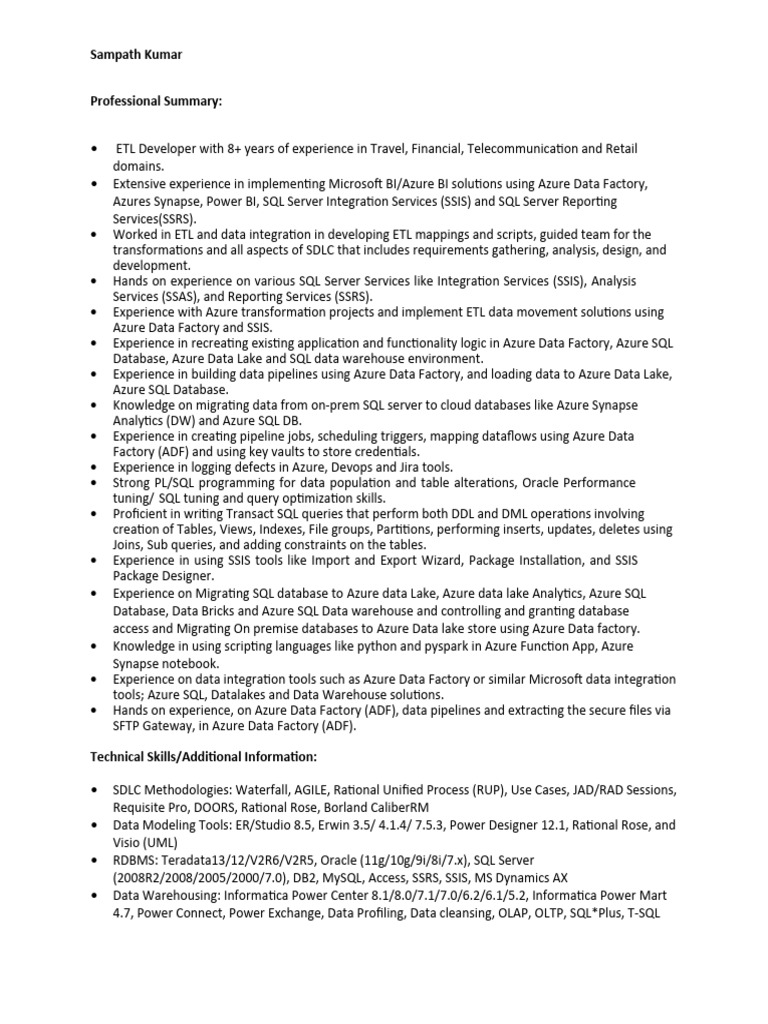 Sampath ETL | PDF | Microsoft Sql Server | Sql