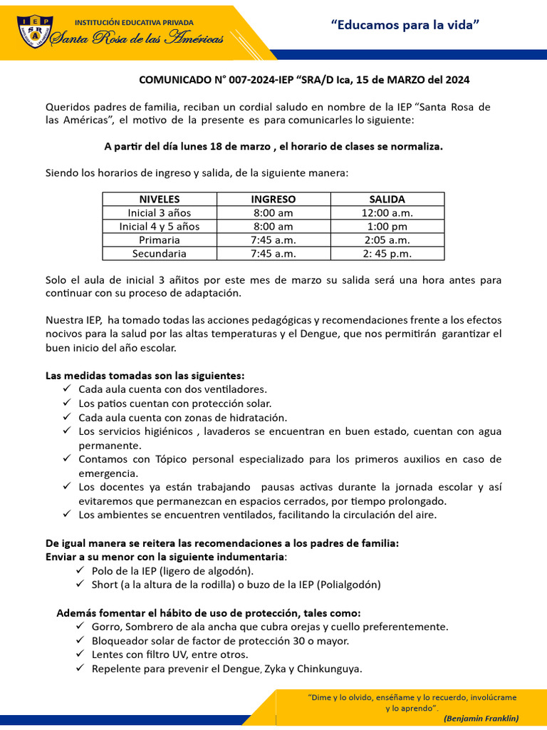 Comunicado 007 - 2024 | PDF