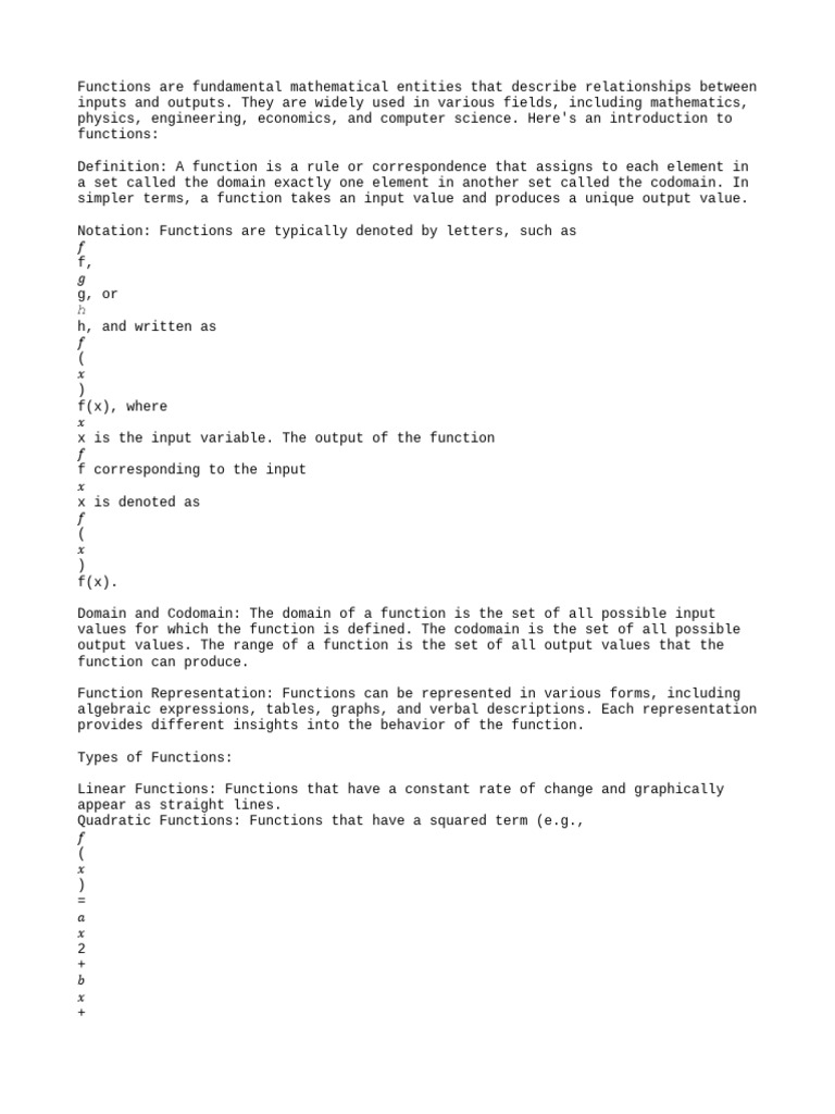 Functions | PDF | Function (Mathematics) | Trigonometric Functions