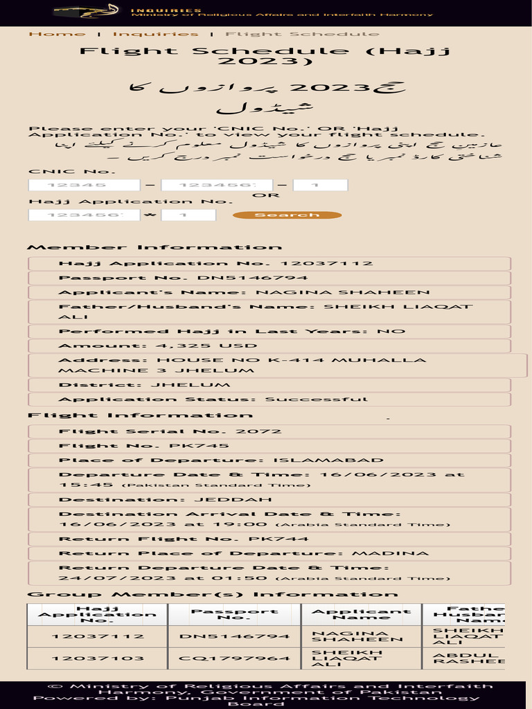 Hajj-2023 Flight Schedule | PDF