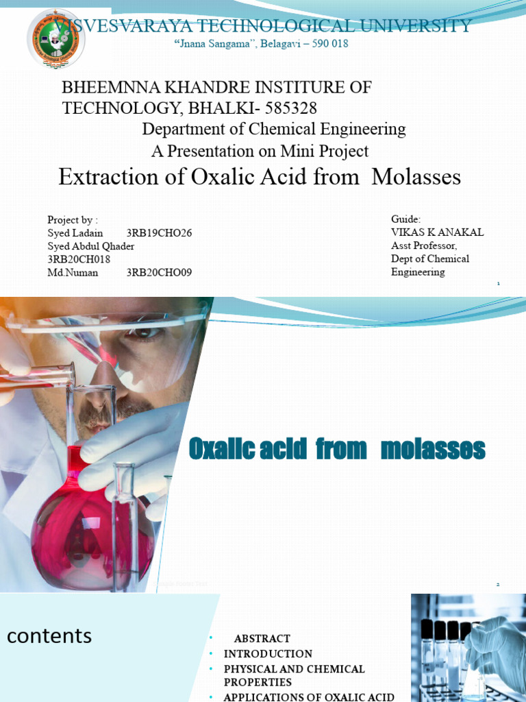 Chemical Engineering Project | PDF | Acid | Atoms