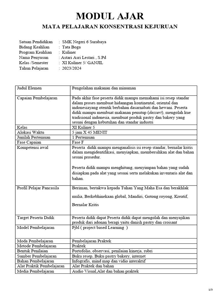 Modul Denish Pastry and Croisant | PDF