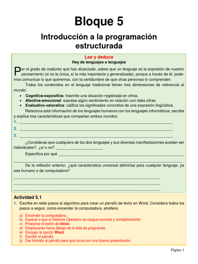 Respuestas L2B5 | PDF | Lenguaje de programación | Programa de computadora