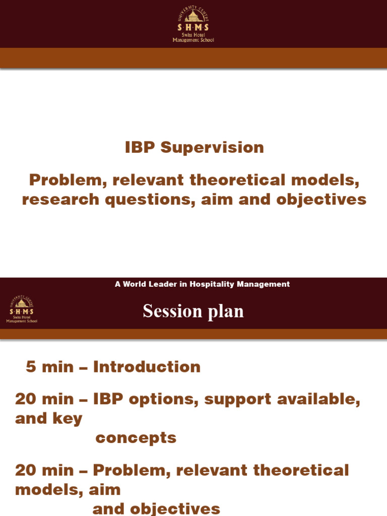 222 SHMSC IBP S1 Problem, Relevant Theorticial Models, Research ...